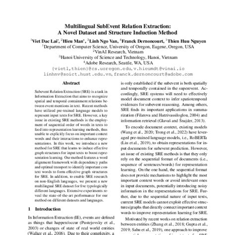 multilingual subevent relation extraction a novel dataset and