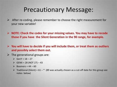 Recode Age Variable In Spss Pptx