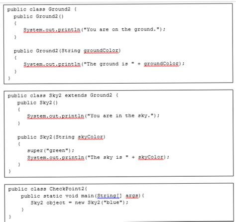Solved Given The Following Classes What Will The Chegg
