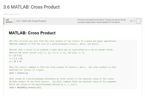 Answered 36 Matlab Cross Product Bartleby
