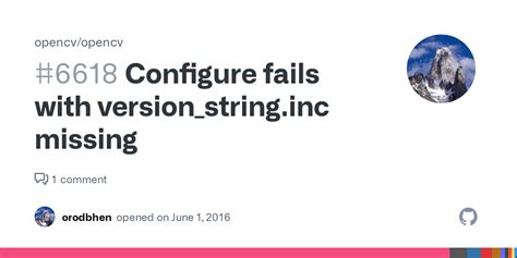 Configure Fails With Versionc Missing · Issue 6618 · Opencv