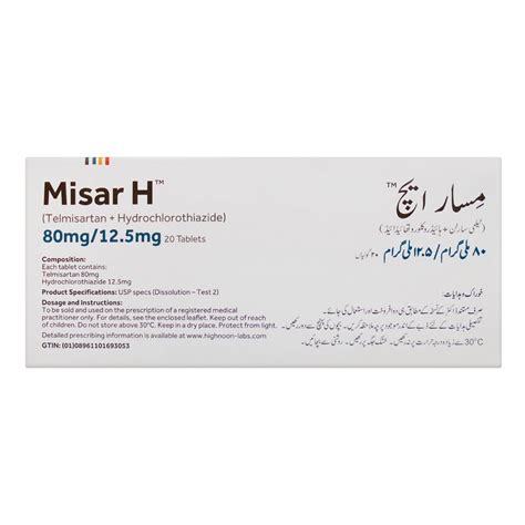 Purchase Misar H Tablets 80125mg Online At Special Price In Pakistan