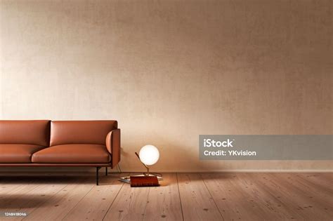오렌지 색 소파와 장식이 있는 베이지 색 인테리어 3d 렌더링 그림 모의 소파에 대한 스톡 사진 및 기타 이미지 소파 배경 주제 베이지 Istock