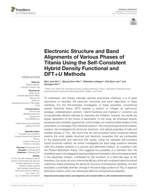 Pdf Electronic Structure And Band Alignments Of Various Phases Of