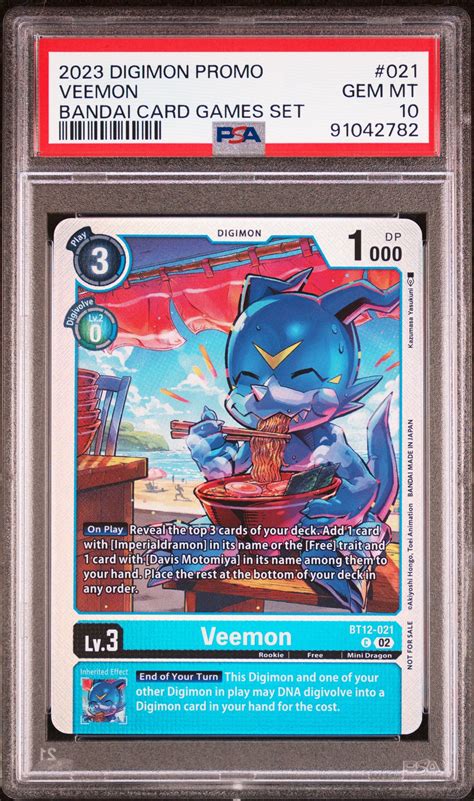 2023 Digimon Promo 021 Veemon Bandai Card Games Set Psa 10