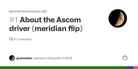 About The Ascom Driver Meridian Flip Issue 1 Kevinferrare Arduino St4 GitHub