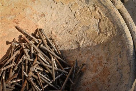 Steel Nail On Construction Site Stock Image Image Of Building
