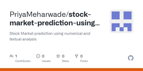 Github Priyameharwadestock Market Prediction Using Numerical And