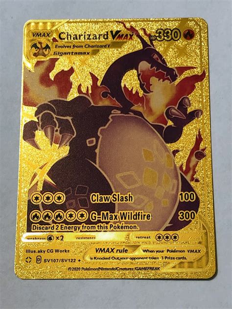 Charizard Vmax Sv107sv122 Gigantamax Gold Foil Pokémon Card Etsy