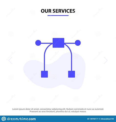 Our Services Design Graphic Tool Solid Glyph Icon Web Card Template Stock Vector