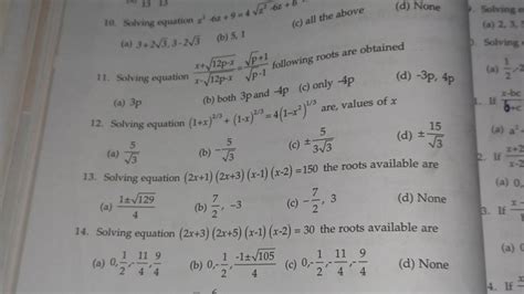 Solving Equation 2x 1 2x 3 X−1 X−2 150 The Roots Available Are Filo