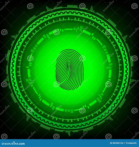Abstract Technology Backgroundsecurity System Concept With Fingerprint Eps 10 Illustration