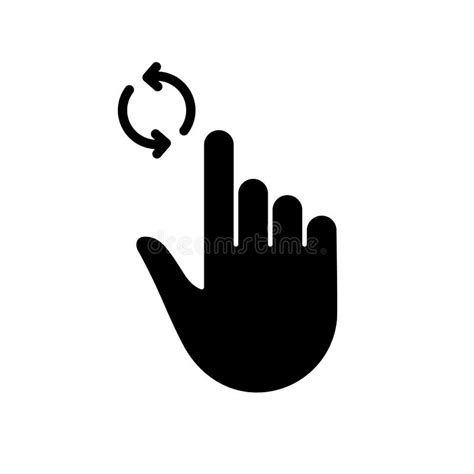 Update Repeat Circle Arrow With Hand Finger Silhouette Icon Swipe For