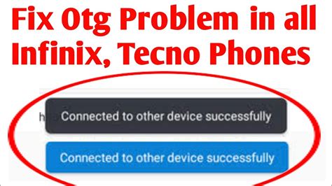 Fix Connected To Other Device Successfully Infinix Tecno Otg Problem Youtube