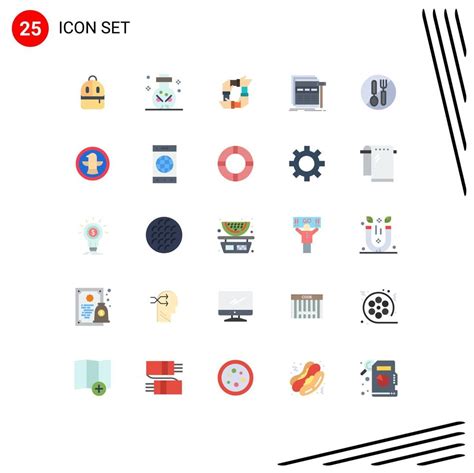 25 Thematic Vector Flat Colors And Editable Symbols Of Webpage Page