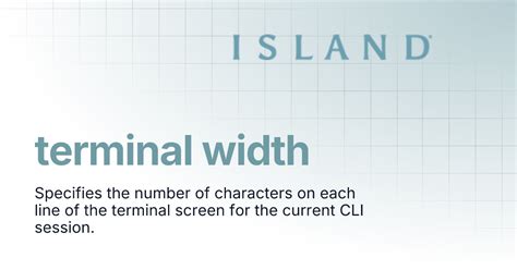 Terminal Width Island Router Documentation