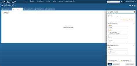 filtering tasks usa staffing online help