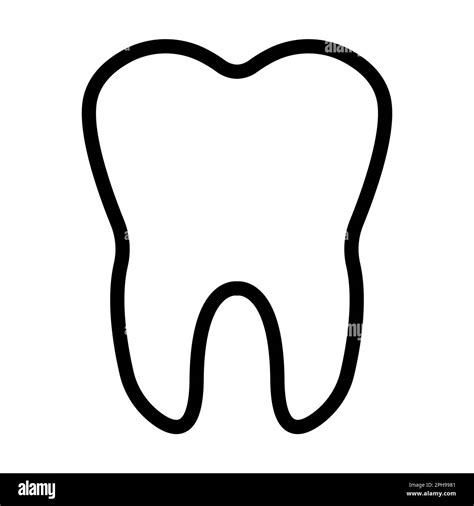 Tooth Teeth Icon Outline Logo Dentist Dental Dent Line Brush Stock