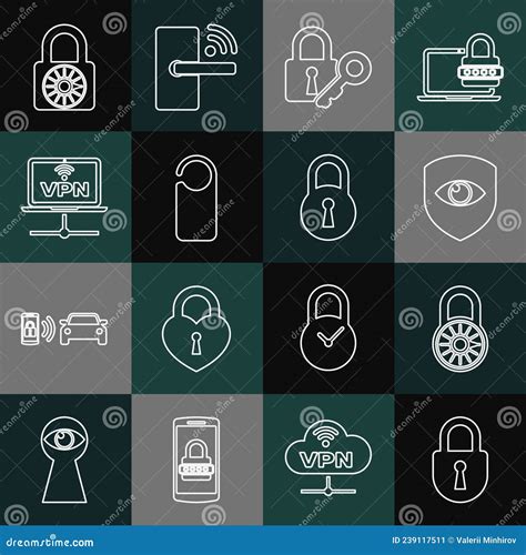 Set Line Lock Safe Combination Lock Wheel Shield And Eye Key Please Do Not Disturb Vpn
