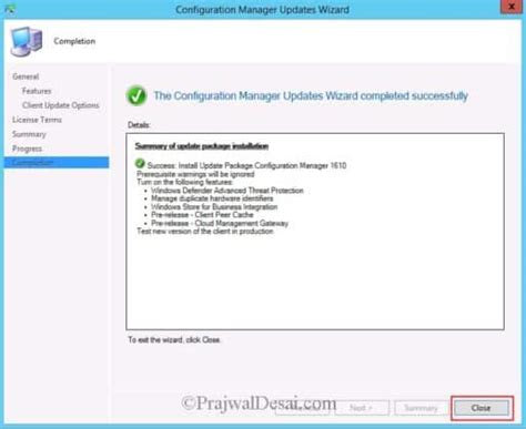 Install SCCM ConfigMgr Current Branch Update 1610