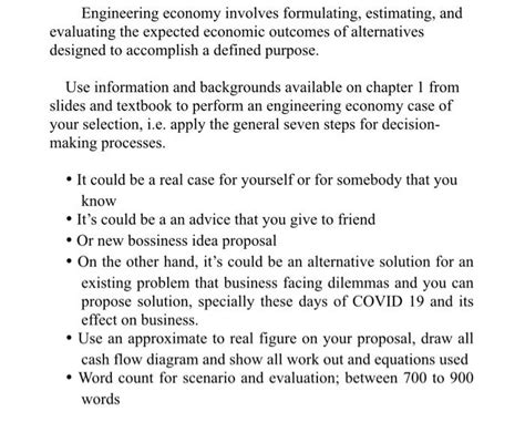 Solved Engineering economy involves formulating, estimating, | Chegg.com