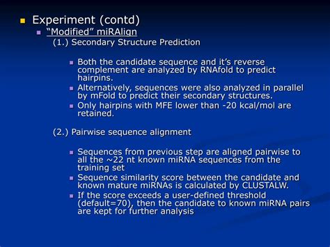 Ppt Based On Microrna Identification Based On Sequence And Structure Alignment Powerpoint