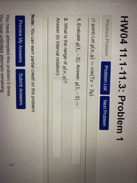 Solved Hw04 111 113 Problem 1 Previous Problem Problem