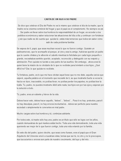 Carta De Un Hijo A Su Padre Pdf Carta De Un Hijo A Su Padre Pdf