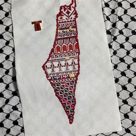 Map Of Palestine Tatreez Pattern Etsy