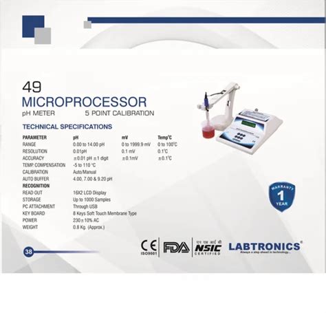 Table Top 0 01Ph Microprocessor PH Temperature Mv Meter For Laboratory At 7584 Piece In New