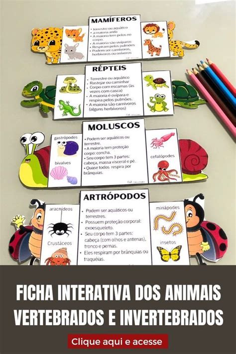 Ficha Interativa Dos Animais Vertebrados E Invertebrados RÉpte