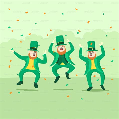 초록색과 노란색 옷을 입고 춤을 추는 한 무리의 사람들 벡터 Unsplash의 아일랜드 문화 이미지