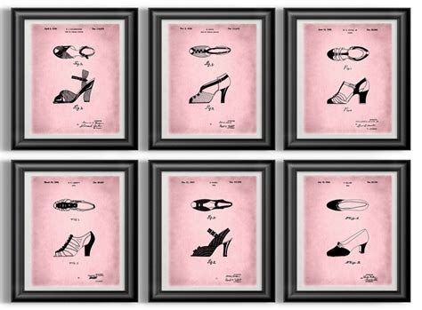 1930s Vintage High Heel Shoe Art Prints Set Of 6 Fashion Art Unframed
