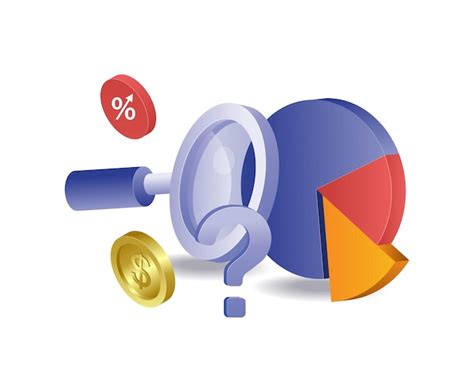 premium vector analyzing pie chart percentages flat illustration