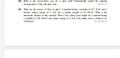 Solved 04 What Is The Immiscibility Gap For A Glass Mel