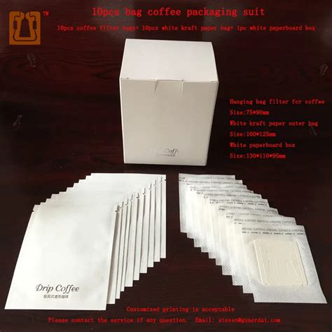 커피 걸이식 귀 종이 필터 백 종이 상자 세트 드립 커피 포장에 사용되는 수입 재료 10 세트hanging Bagpack Setbag Hanging Aliexpress