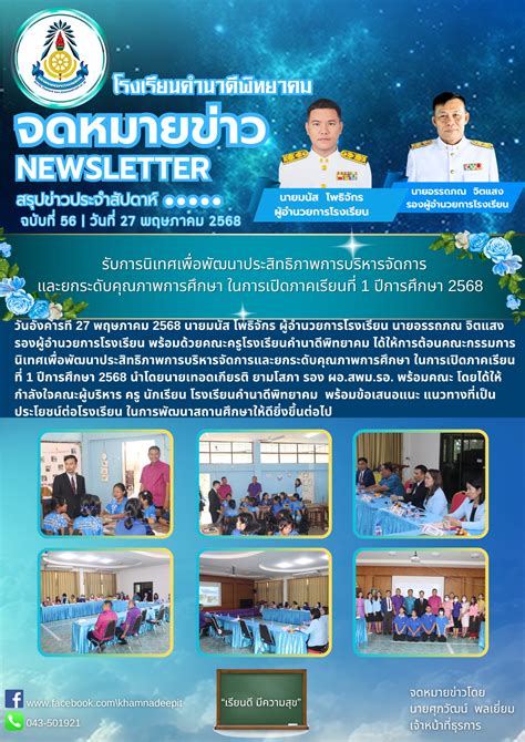 วันอังคารที่ 27 พฤษภาคม 2568 โรงเรียนคำนาดีพิทยาคม Facebook