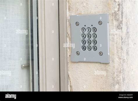password code security keypad system protected in public building stock