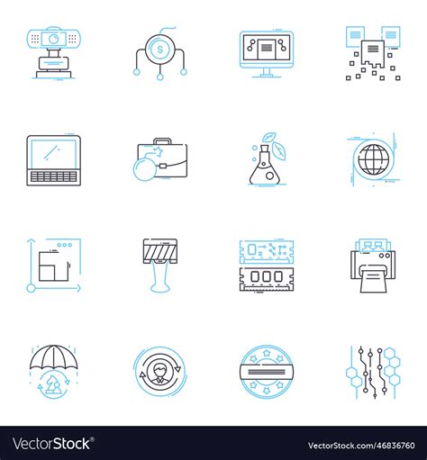 Chatbot Technology Linear Icons Set Artificial Vector Image