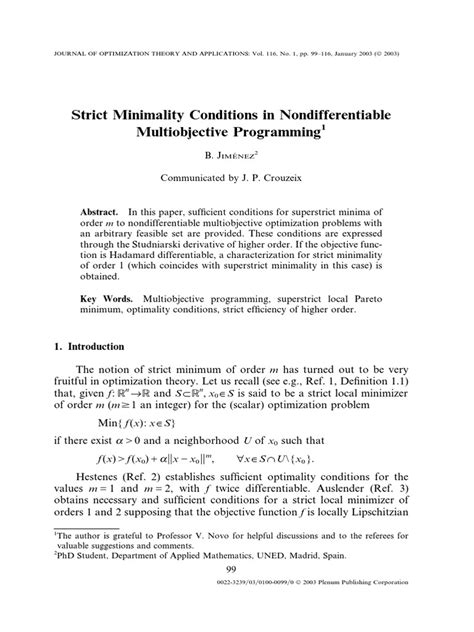 Strict Minimality Conditions In Nondifferentiable Multiobjective