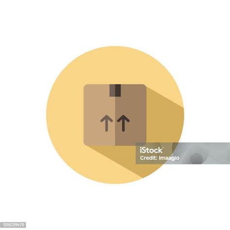 제품 패키지 배송 상자 원에 있는 평평한 아이콘입니다 커머스 벡터 일러스트레이션 0명에 대한 스톡 벡터 아트 및 기타 이미지 0명 고체 그림자 Istock