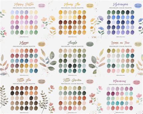 Procreate Color Palette Swatches Palette Bundle Color Palette Procreate