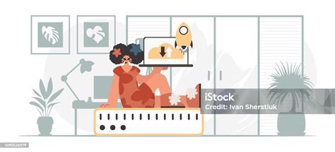 데이터 용량 개념의 동기화 및 보안 활력이 넘치는 여성은 데이터 클라우드와 서버를 들고 있습니다 트렌디한 스타일 벡터