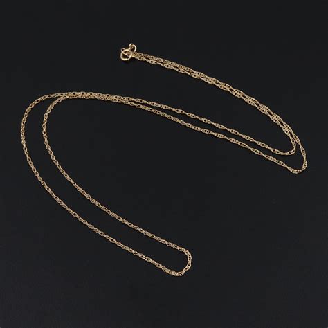 14k Singapore Chain Necklace Ebth