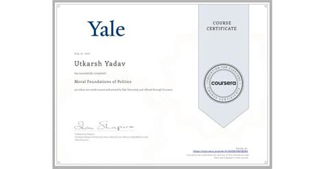 Utkarsh Yadav On Linkedin Completion Certificate For Moral Foundations