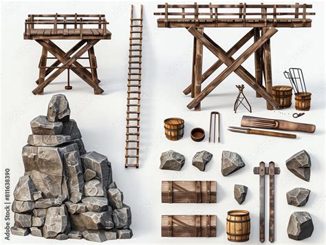 2d Video Game Assets Mining Game Assets Old Coal Mine 2d Assets