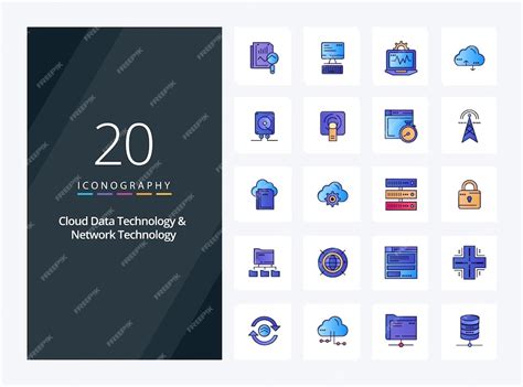 Free Vector 20 Cloud Data Technology And Network Technology Line Filled Icon For Presentation