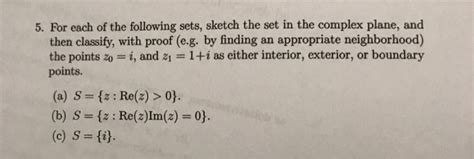 Solved For Each Of The Following Sets Sketch The Set In Chegg Com