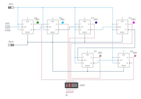 Contatore Asincrono 4 Bit Modulo 64 Multisim Live