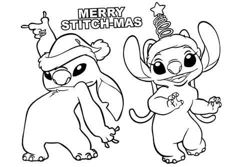 Stitch And Angel Coloring Pages Christmas